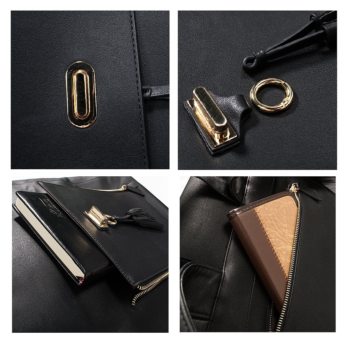 ESTARER Women PU Backpack 15.6inch Laptop Vintage College School Rucksack Bag