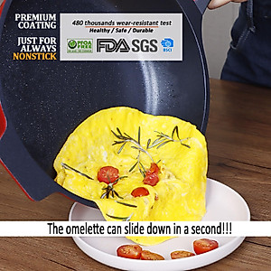 NonStick Deep Frying Pan with Lid, 11 IN 5 Quart Saute Pan for Cooking, 100% PFOA Free Food Grade Aluminum Chef Pan for Kitchen, Gas, Stove Top, Induction Deep Pan Easy to Clean, Large Skillet