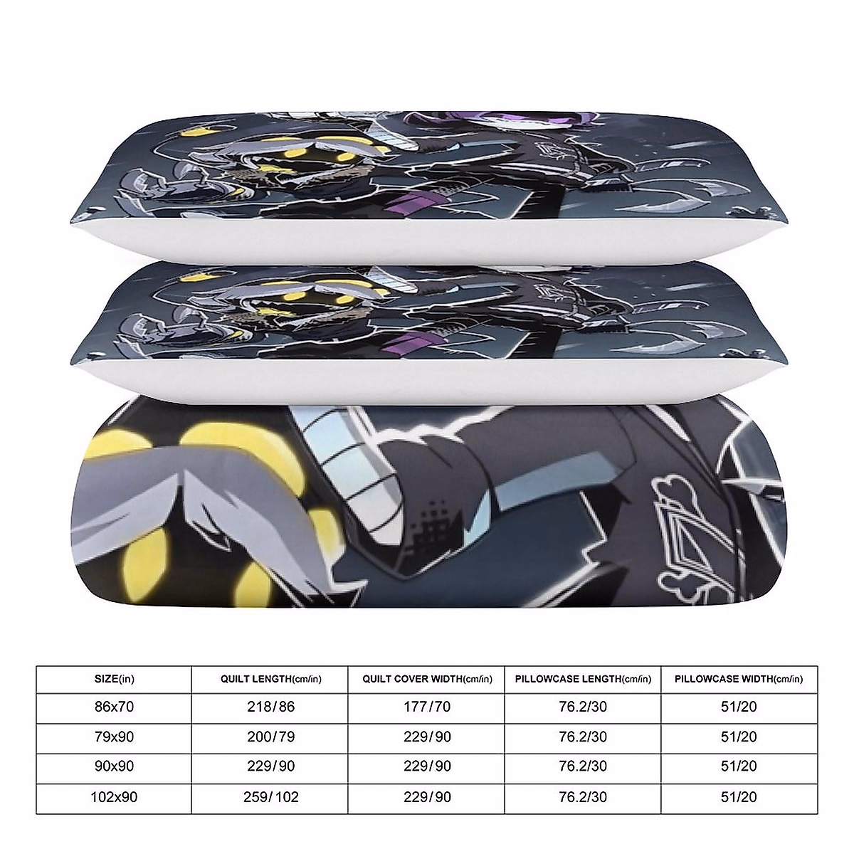 PANKOOCLUB Murder Drones Three Piece Bedding Soft Cute Bed Suit with 1 Duvet Cover and 2 Pillowcases 86""x70"", Style-4