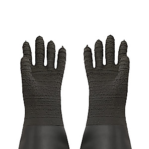 HOLDWIN Heavy Duty Sandblasting Gloves 24.8" Rubber Gloves for Sandblaster Protective Safety Work Black Striped Gloves