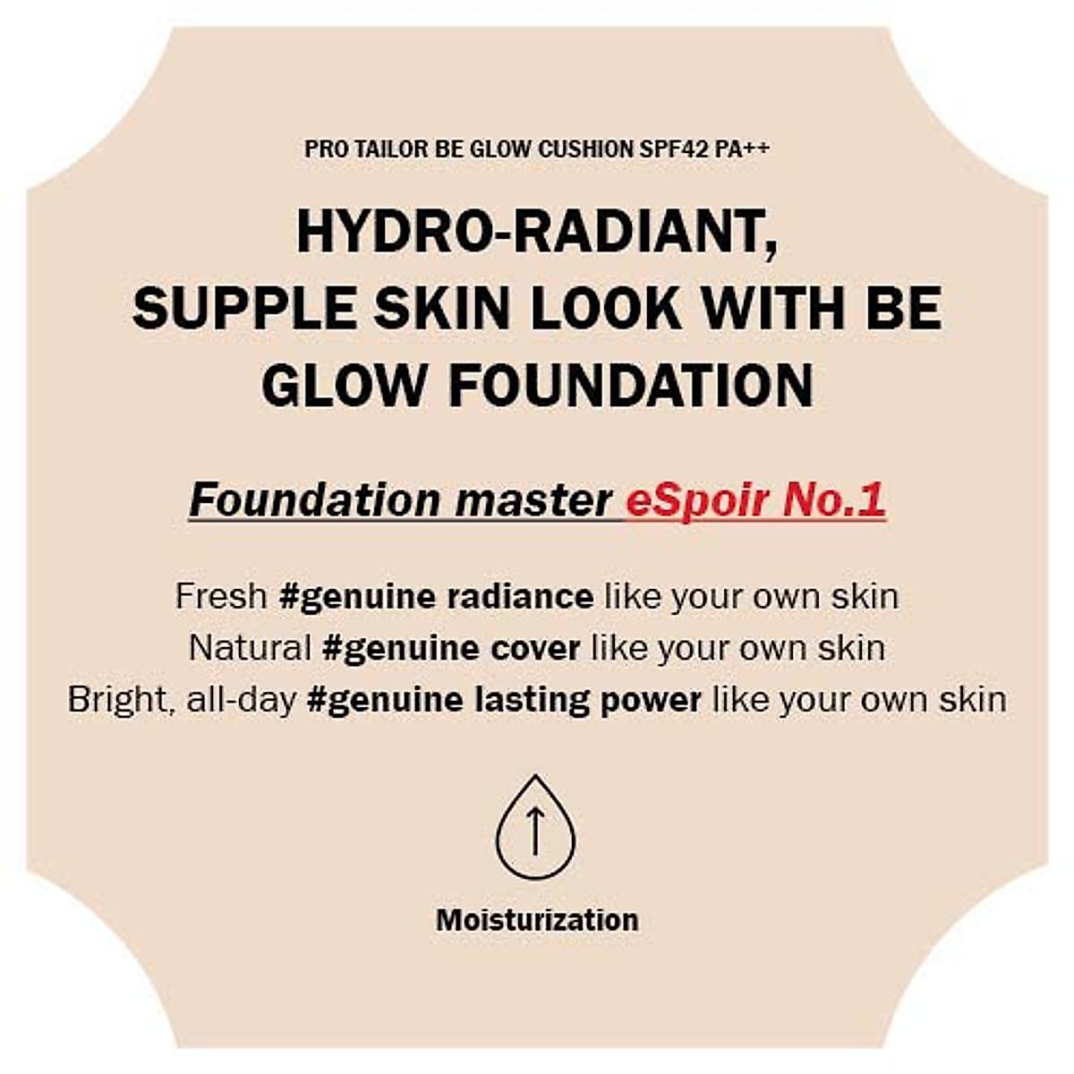 ESPOIR Pro Tailor Be Glow Cushion SPF42 PA++ #3 Petal (13g + refill 13g) | Natural Cover and Fresh Radiance for an All Day Bright Lasting Effect | Korean Makeup