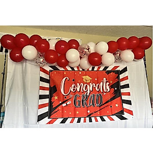 100 Premium Quality Balloons: 12 inch Red and White Latex Balloons/Wedding/Birthday Party Decorations and Events Christmas Party and etc.