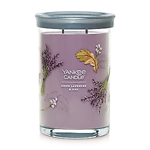 Yankee Candle Dried Lavender & Oak Scented, Signature 20oz Large Tumbler 2-Wick Candle, Over 60 hours of Burn Time, Ideal for Home use, Outdoor Events, and Gifts