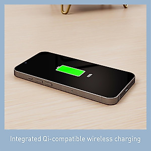 Realspace® Koru 60"W Straight Computer Desk With Integrated Power & Charging, Natural Oak