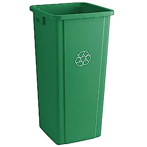 PRO&Family 92 Qt. / 23 Gallon / 87 Liters Green Square Recycle Bin. Trash Bin Kitchen Garbage Can Waste Basket Recycle Bin