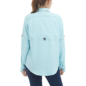 Little Donkey Andy Women's UPF 50+ UV Protection Shirt, Long Sleeve Fishing Shirt, Breathable and Fast Dry Blue XXL