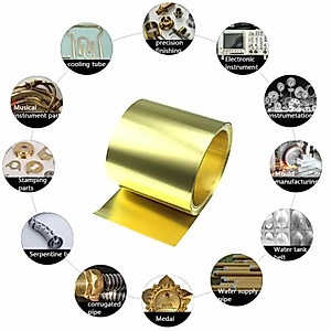 Brass Sheet Brass Flat Thick 0.01-0.3mm Width 10-200 mm Brass Metal Thin Sheet Foil Plate Length 100mm~1000mm (0.2x200x300mm)
