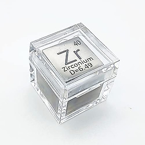 HMME Polished Tungsten Cube 10mm 99.95 percent Metal Cubes for Element Collections Lab Experiment Material Hobbies Simple Substance Block Display DIY (Zirconium)