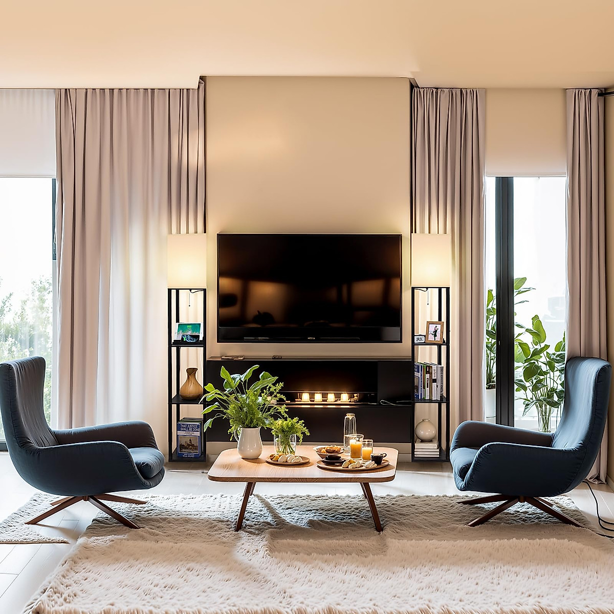 SHINE HAI 3-in-1 Shelf Floor Lamp with 2 USB Ports and 1 Power Outlet, 3-Tiered LED Shelf Floor Lamp, Shelf & Storage & LED Floor Lamp Combination, Modern Standing Light for Living Room, Bedroom