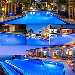 XIUBE 12V 36W LED Pool Bulb Ocean Blue Light, 4200lm 6500K Endless Dark Blue Color E26 Base Replacement for Incandescent Bulbs in Swimming Pool Light