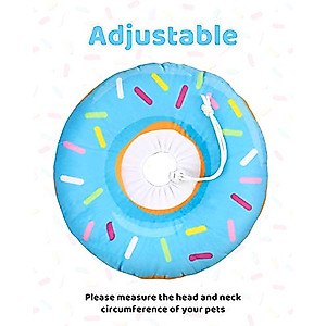 Woiworco Adjustable Cat Recovery Cones, Soft Cone for Cats, Cute Cat Donut Collar, Wound Healing Protective Cone After Surgery Elizabethan Collars for Kitten Pets(M, Blue),
