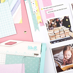 We R Memory Keepers, Mini Guillotine Cutter, White, 6" x 8.5", Stack Paper Cutter and Trimmer, Scrapbooking, and Crafting Tool with Built in Ruler, Cut Cardstock, Paper, and More