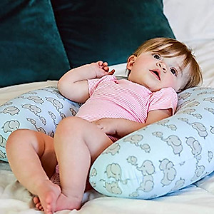 NurSit Nursing Pillow and Positioner, Hypoallergenic Breastfeeding or Bottle Feeding, Perfect for Bonding with Baby, Machine Washable, Whale