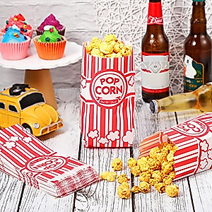 300 Pieces Paper Popcorn Bags 1 Oz Popcorn Container Red and White Concession Stand Supplies Movie Theme Party Supplies Popcorn Holder