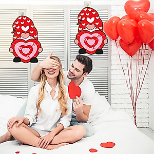 2PCS Valentine's Day Dart Board Sticky Balls Toys Games Gnome Dart Board Kit with 6 Red Sticky Balls and 2 Hooks for Valentine Indoor Outdoor Sports Fun Party Games