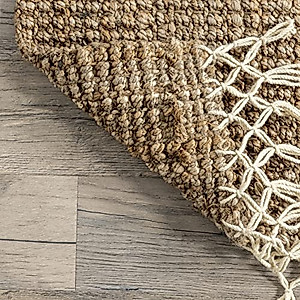 nuLOOM Raleigh Farmhouse Jute Tasseled Area Rug, 10x14, Natural