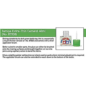 Tamiya 87038 Extra Thin Cement Glue Fine Tip 40ml 2 Pack