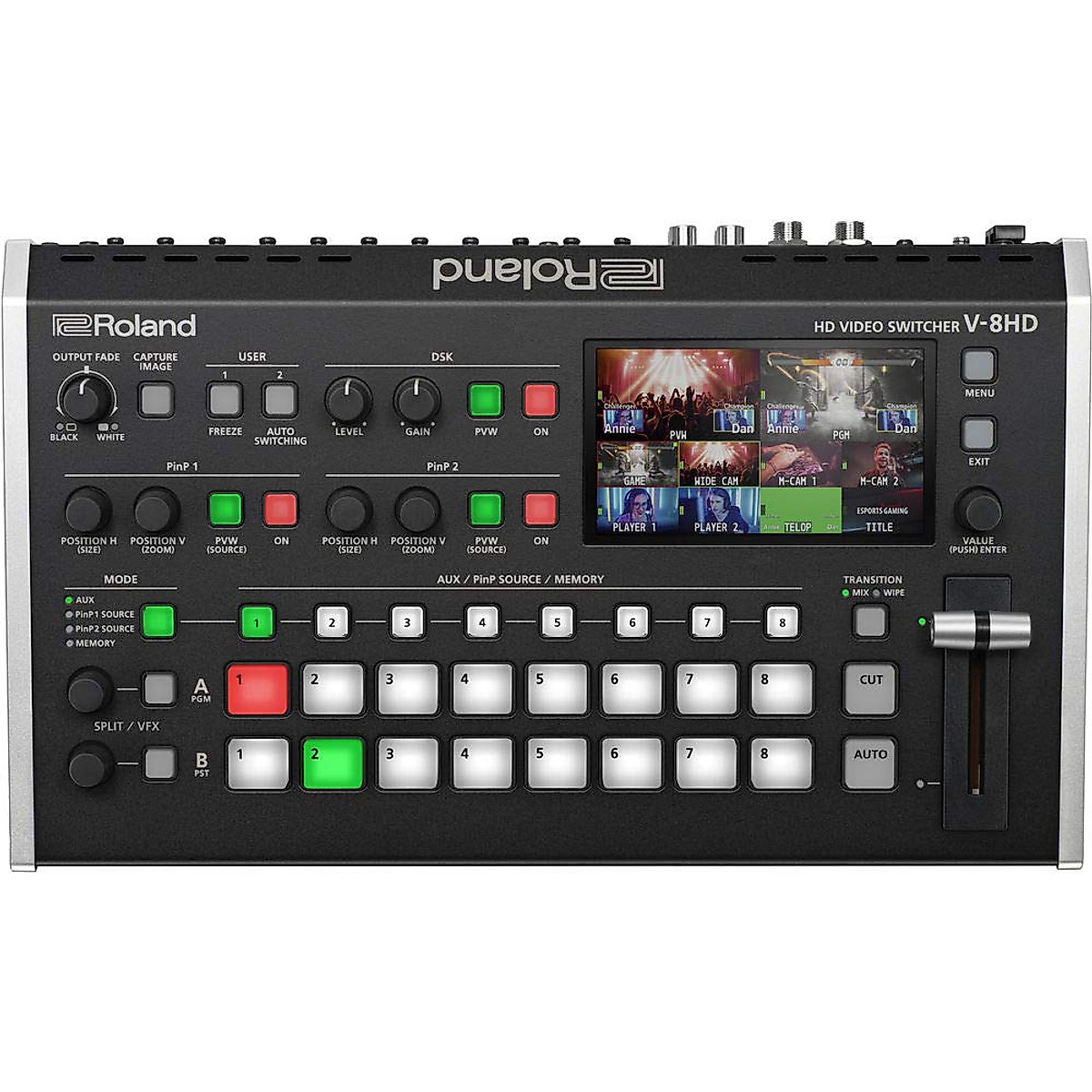 Roland V-8HD HDMI Video Switcher with AKG K-240 Studio Pro Headphones & 10-Pack Straps Bundle