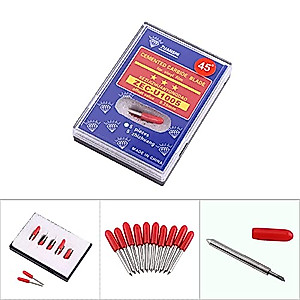 Cutter Blades,10pcs Plotter Cutter Knife Cemented Carbide Blade For Cutting 30 Deg 45 Deg 60 Deg (45°)
