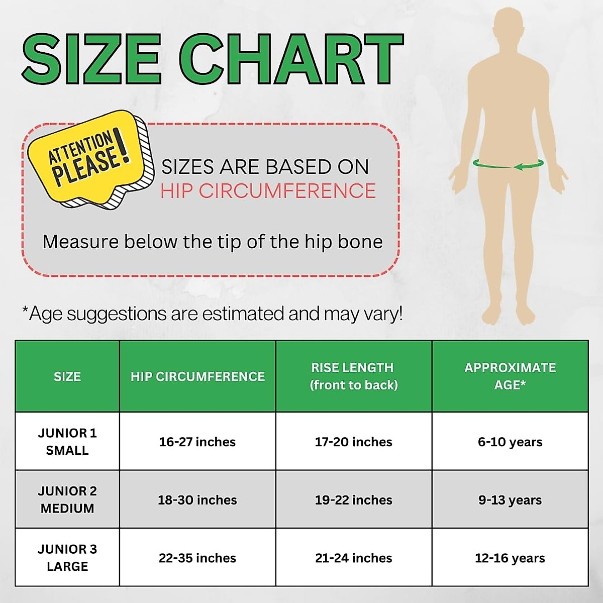 Special Needs Big Kids' Absorbent Briefs: Fitted Cloth Diaper for Incontinence and Bedwetting, Age 6-16 Years (Junior 1)