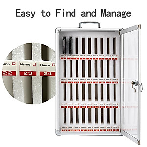 AiMaKoDo Phone Lock Box, Cell Phone Cabinet,36 Slot Aluminum Alloy Pocket Mobile Phone Safe Storage Cabinet, with Lock, Wall Mounted, Portable for Classroom, Office, Gym (36 Slot)