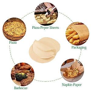 Unbleached Round Parchment Paper Sheets, Baking Circles, 100 pcs 9 Inch Non-stick Paper Liner for Cooking, Pizza, Baking Cakes, Cookies,Dutch Oven, Tortilla Press, Pan, Hamberger Wrap Paper