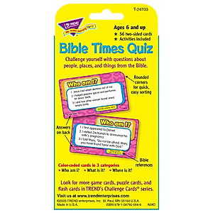 Bible Times Quiz Challenge Cards