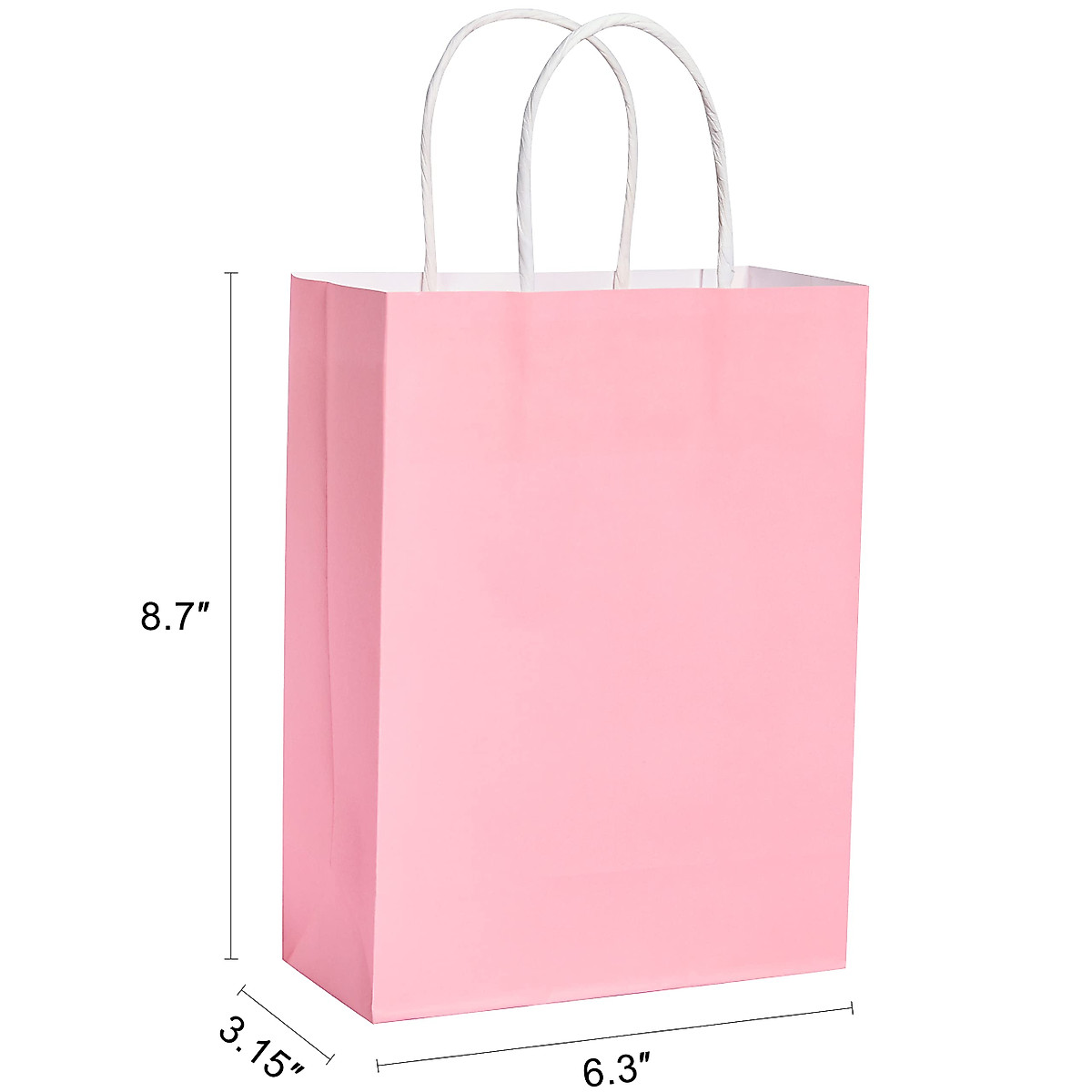 SUNCOLOR 24 Pack Small Party Favor Bags Goodie Bags for Birthday Party Gift Bags With Handle (Pink)