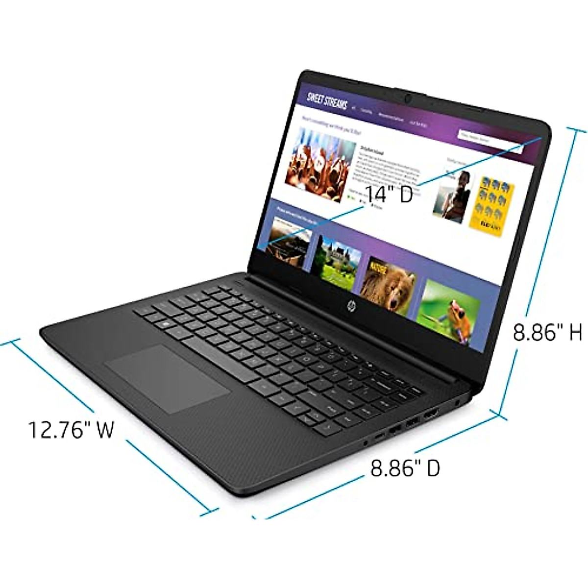 2022 HP Stream 14inch HD Display, Intel Celeron N4020 Dual-Core Processor, 4GB DDR4 Memory,128GB Storage(64GB eMMC+64GB Card),WiFi,Webcam,Bluetooth,1-Year Microsoft 365, Win10 S,Jet Black, TGCD bundle