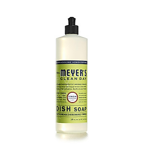 MRS. MEYER'S CLEAN DAY Liquid Dish Soap, Biodegradable Formula, Lemon Verbena, 16 fl. oz