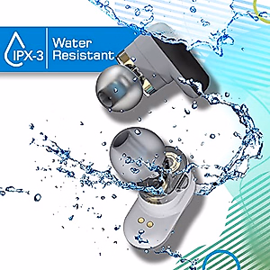 Maxell High Fidelity Dual Driver True Wireless Earbuds, Bluetooth 5.0, 20HRS of Playtime, IPX3 Water Resistant, Black/Grey, (199652)