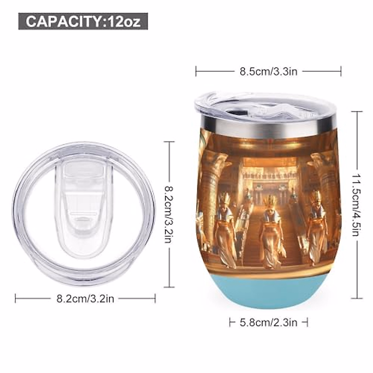 Ancient Egyptian Egypt Pyramids History Insulated Tumbler with Lid Stainless Steel Coffee Mug Cute Wine Tea Water Cup Green-style