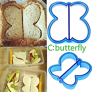 Bluelans Sandwich Cutter for Kids, Sandwich Shape Bread Cutter, DIY Sandwich Cutters Mold, Uncrustables Sandwich Bread Pancake Maker Cookie Cutter for Kids Children Boys Girls Lunchbox Bento Box Butt