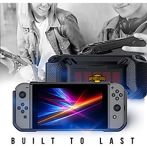 RevoGuard Slim Heavy Duty Switch Case [Stores 5 Games] Compact Multi Angle Holder Play Stand for Nintendo Switch