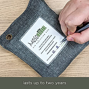 Moso Natural Air Purifying Bag 200g. A Scent Free Odor Eliminator for Cars, Closets, Bathrooms, Pet Areas. Premium Moso Bamboo Charcoal Odor Absorber. Two Year Lifespan! (Charcoal Grey)