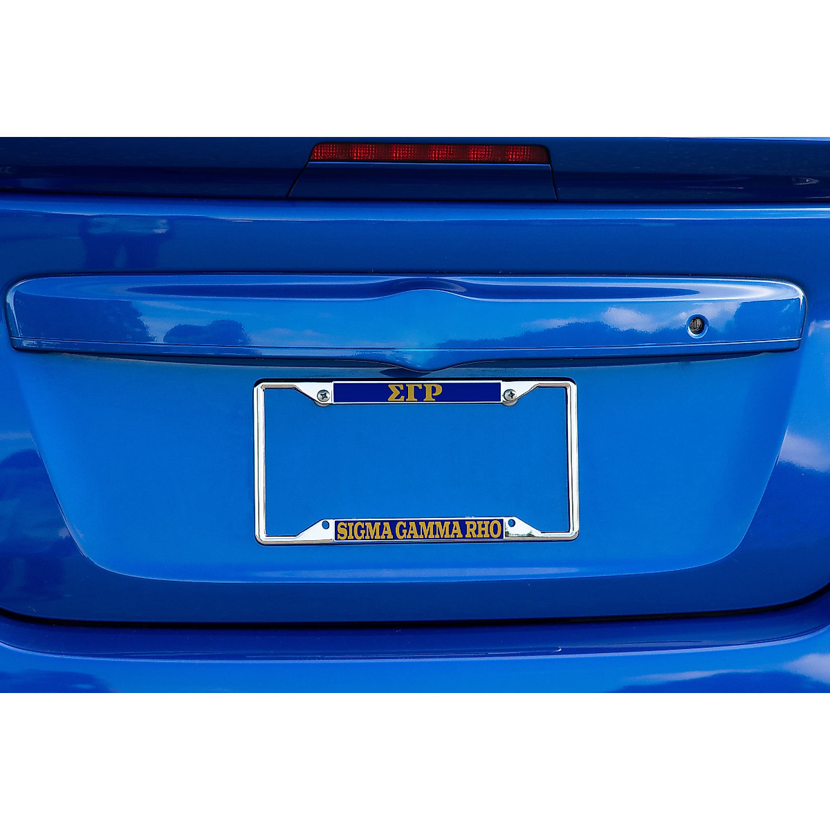 Desert Cactus Sigma Gamma Rho Metal License Plate Frame for Front or Back of Car (Metal - Standard)