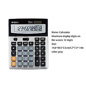 Dual Power Scientific Calculator, Metal Panel 12-Digit Large-Screen Calculator, Suitable for Student Financial Accounting Calculators