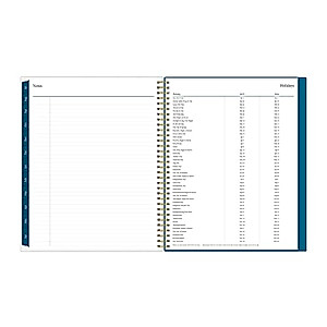 Blue Sky 2023-2024 Academic Year Weekly and Monthly Planner, 8.5" x 11", Frosted Flexible Cover, Wirebound, Bakah Blue (131951-A24)