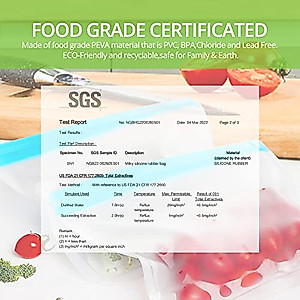 ZZWILLB Reusable Ziplock Bags Silicone - 6 Pack Reusable Freezer Bags - Leakproof Reusable Sandwich Bags BPA Free Snack Bags for Kids - Travel/Home Food Storage Bags