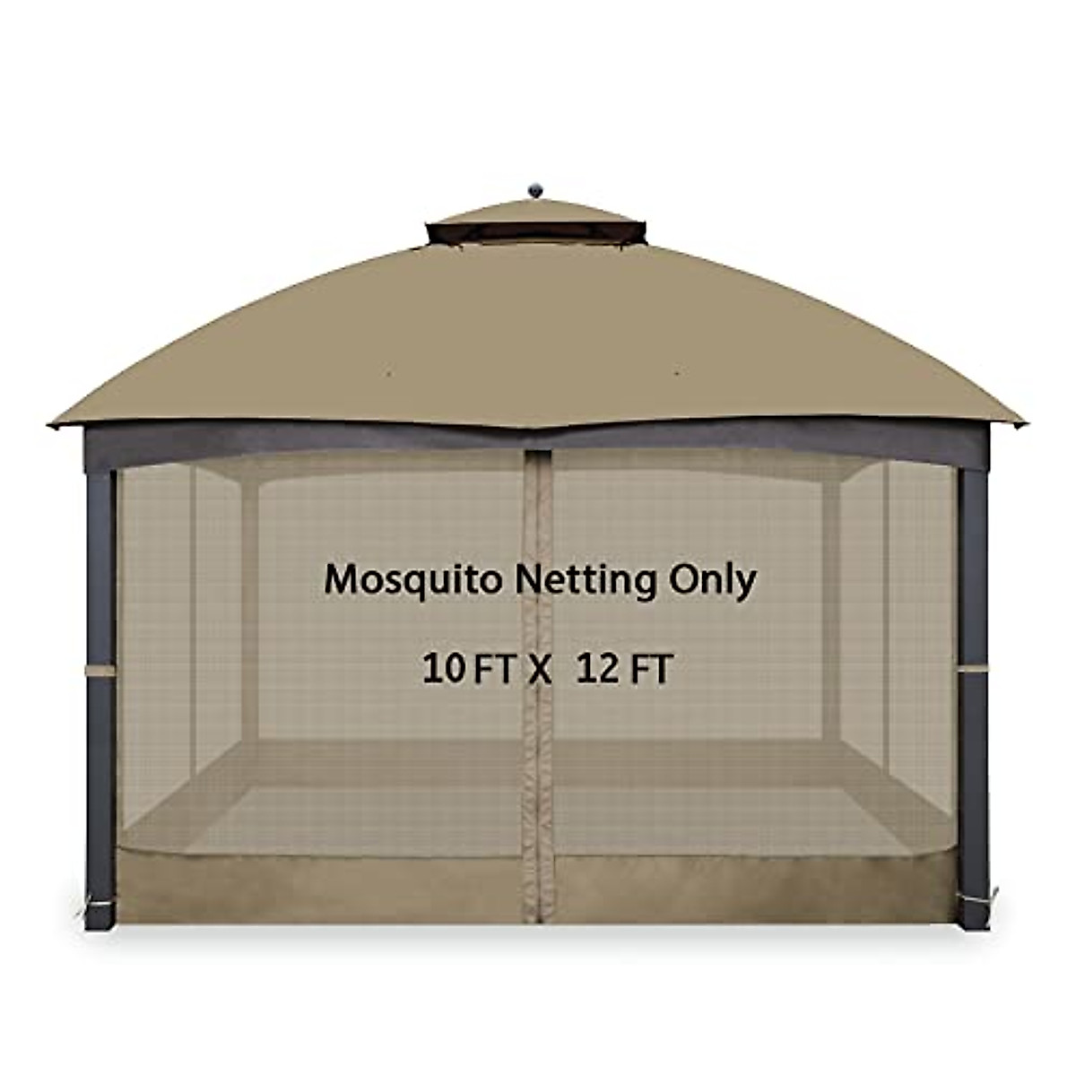 Gafrem 10' x 12' Canopy Side Wall Privacy Panel with Zipper+Outdoor 10'x12' Gazebo 4-Panel Screen Walls with Zipper (Khaki)