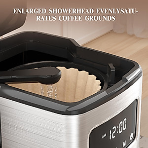 Empstorm Coffee Machine for 8 to 12 Cup Large Coffee Maker,Keep Warm for 24 Hours with Led Touch Screen,Automatic Power Off Function,Regular & Strong Brew Two Modes with Glass Coffee Pot