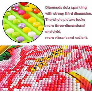 Lunyloer Diamond Painting, 5D Diamond Art Kits for Adults Beginner, DIY Paint with Round Full Drill Diamonds Paintings Gem Art Perfect for Home Wall Decor 12x16inch