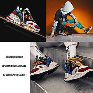 Men's Rainbow Color Running Sneakers,Soft Sole Shock Absorbing Comfortable Breathable Training Fitness Mountaineering Sneakers (9,Rainbow)