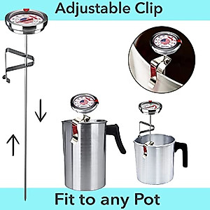 Candy Deep Fry Thermometer with Pot Clip - Candy Thermometer Very Accurate & Fast Read Food Thermometer | Mechanical Meat Thermometer for Grilling | Candle Making Thermometer | Baking Thermometer