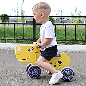 iPlay, iLearn Toddler Ride on Toy, Outdoor Baby Riding Bike W/ 4 Wheels, Infant Animal Push Toys, Early Development Tricycle Rider, Birthday Gifts for 18 Month, 2 3 4 Year Old Kids Boys Girls