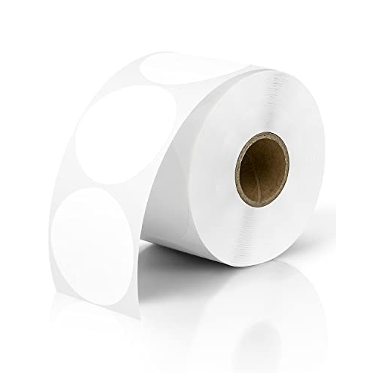 JADENS 2 Inch Round Direct Thermal Sticker Label, Self-Adhesive & Waterproof Label for DIY Logo, QR Code, Name Tag, Thank You Sticker for Small Businesses, BPA & BPS Free, 750 Labels/Roll, White