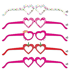 HOWAF Valentine's Day Party Favors for Kids, 27 Pack Paper Valentine Glasses Photo Props Valentines Decoration Costume Party Glasses Frame for Kids Valentines Gift Bulk Toys for Teacher Prizes