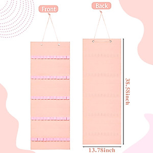 Tudomro Hanging Headband Holder for Girls Felt Headband Organizer with 60 Elastic Bands Bow Hanger for Girls Hair Bows, Without Headbands (Pink,Classic)