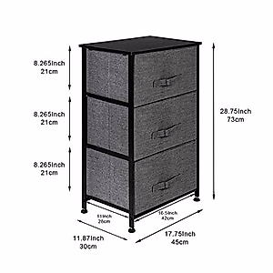 Corodo 3 Drawers Dresser Fabric Furniture Storage Tower Unit for Bedroom, Hallway, Entryway, Hallway Closet Organizers - Sturdy Steel Frame, Wood Top, Easy Pull Handle Bins