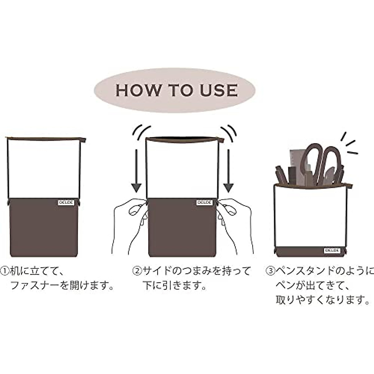 SUN-STAR Stationery DELDE Pen Case Natural Red,S1409565